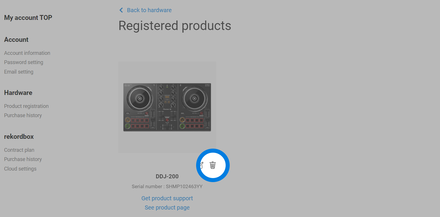 How to remove a registered product from my account? – AlphaTheta Help ...